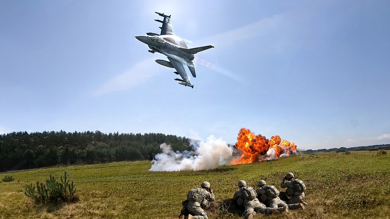 US Air Force pilot performs extreme maneuvers during insane strafing run