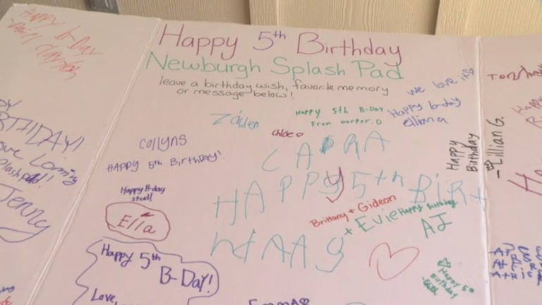Newburgh community celebrates fifth anniversary of park splash pad