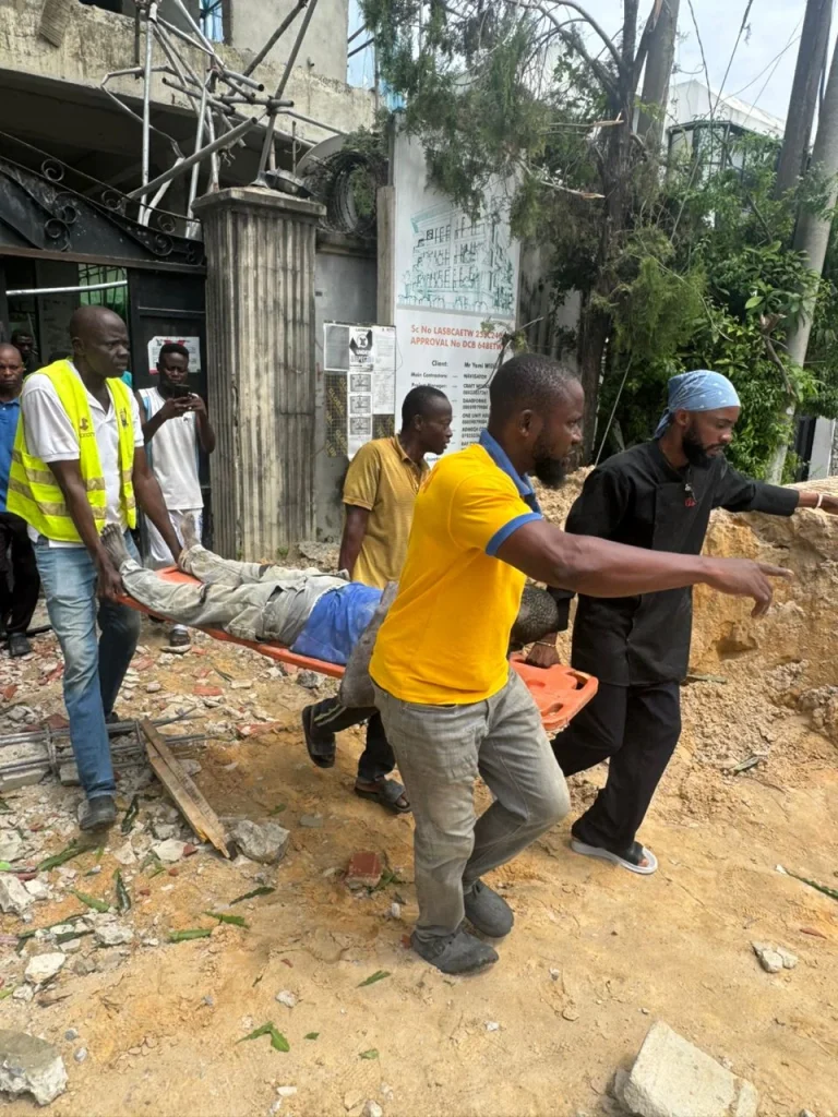 Photos: Two die in Lagos truck accident, building collapse
