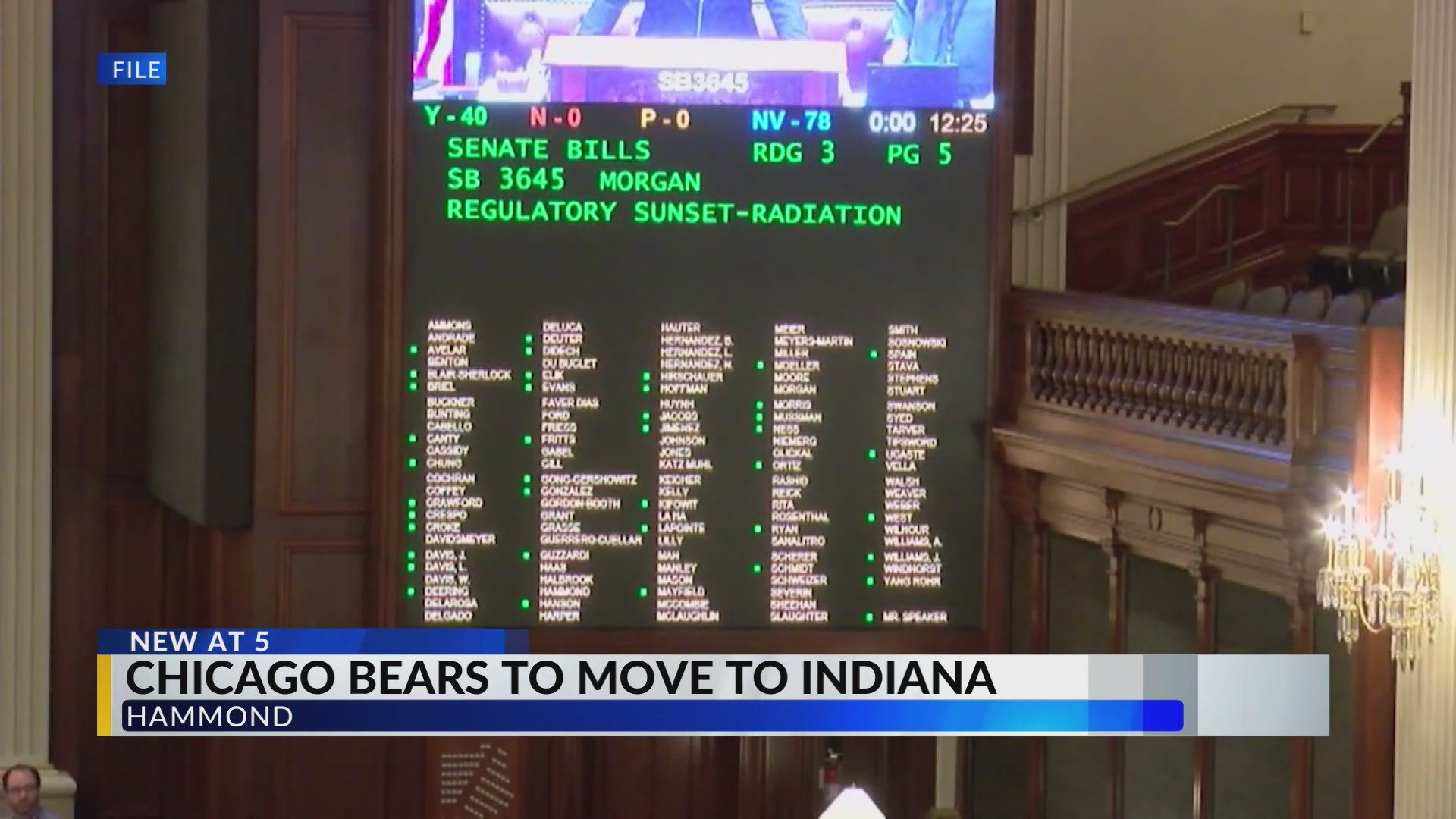 Chicago Bears to move to Indiana