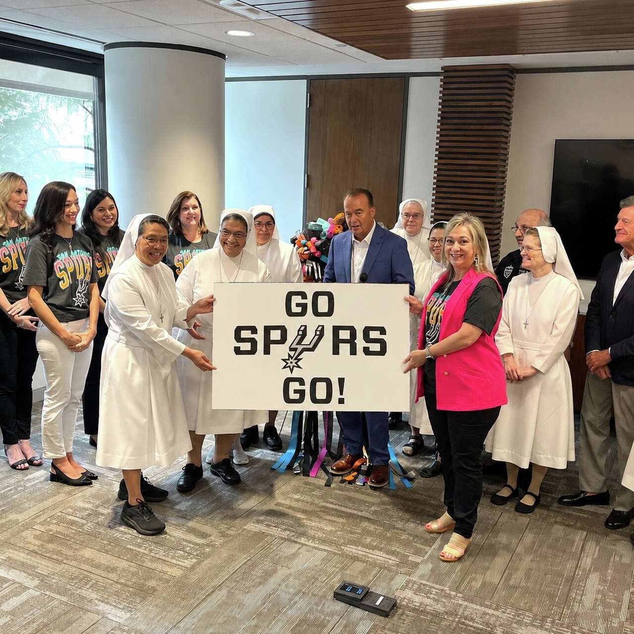 Spurs nuns celebrate new playground, bus from San Antonio foundation