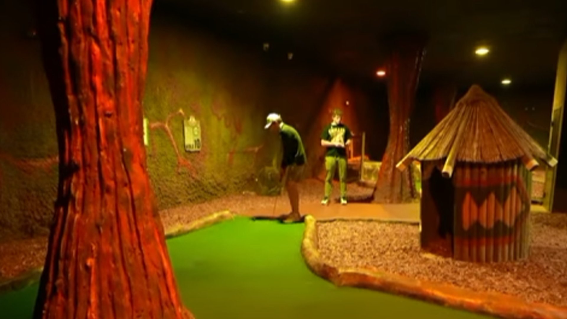 Mini golf challenge at hole 10