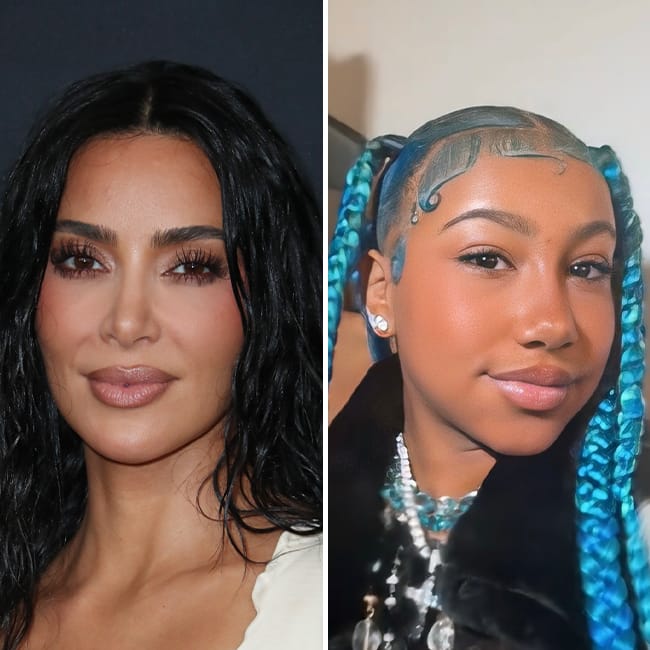 Kim Kardashian & North West wear matching diamond teeth grills on Instagram