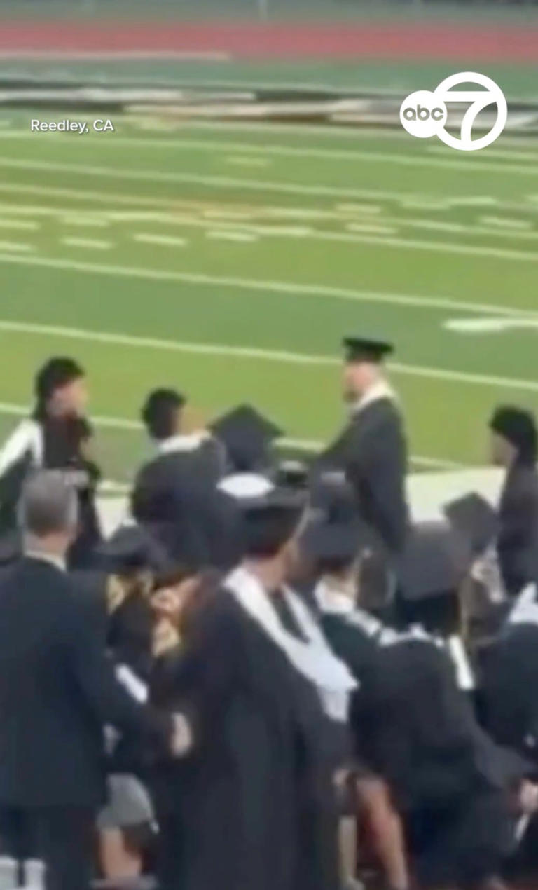 Chaos at California high school graduation as wild brawl breaks out at ...