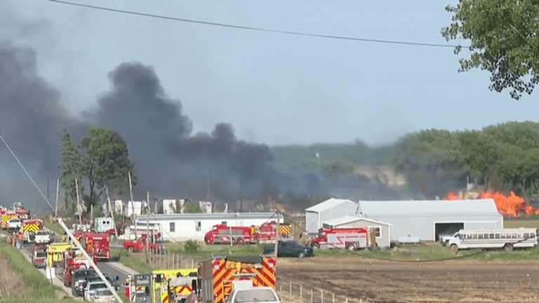 27 fire departments battled huge blaze at pallet business in Lapeer County