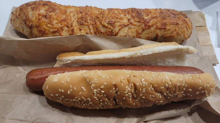 Upgrade your Costco food court hot dog with a quick stop at the bakery