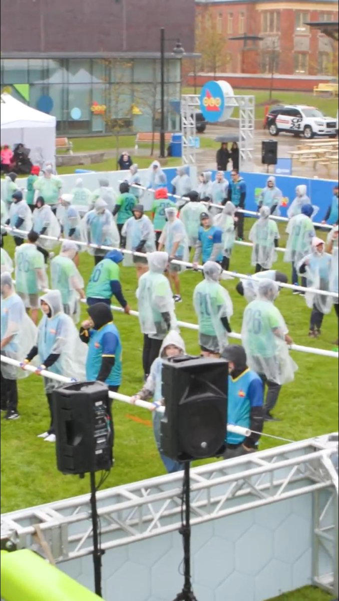Watch: World's largest game of human foosball played in Ontario