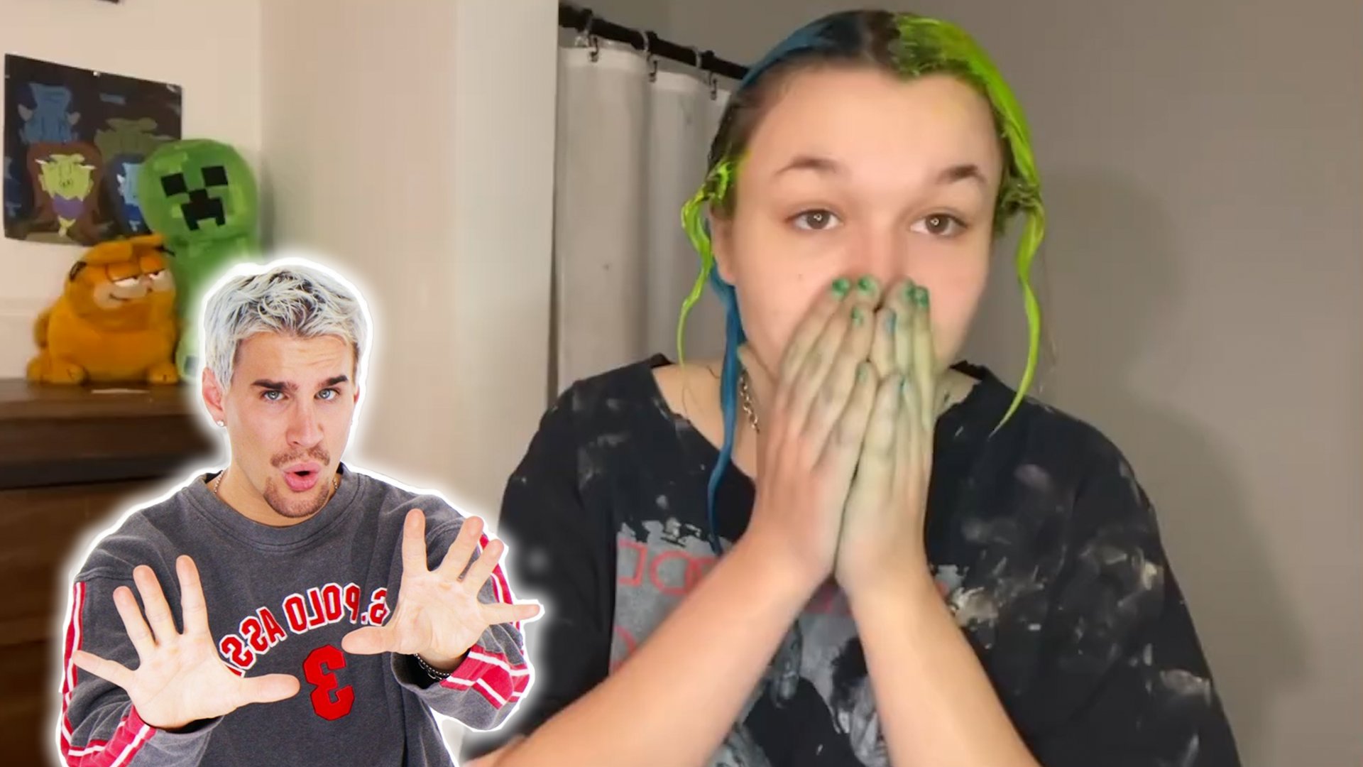 She tried blue and green hair... and it actually worked
