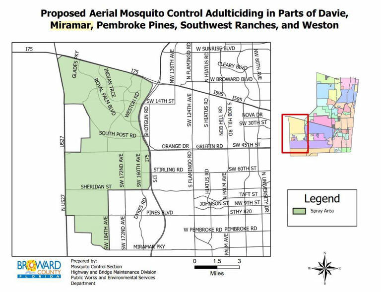 Mosquito surge prompts aerial spraying in western Miramar. When, what ...