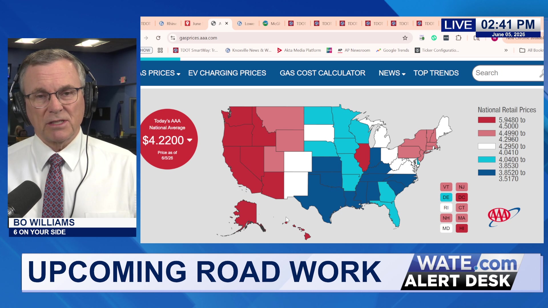 TN gas prices drop below $4 | Upcoming road work