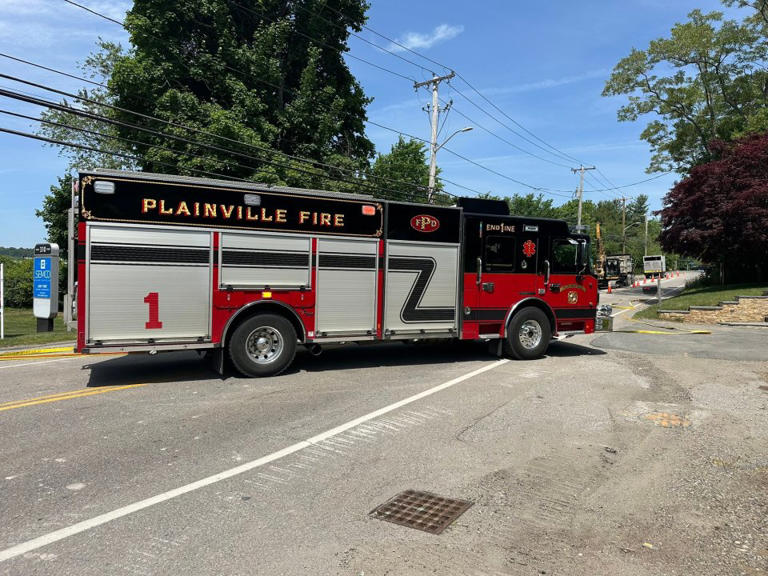Businesses evacuated after gas line struck on Route 1A in Plainville