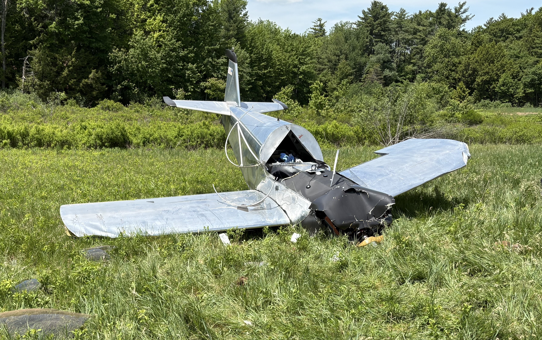 Plane crashes at Jaffrey Airport; pilot taken to hospital