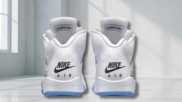 Air Jordan 5 'White Metallic' — pure, all white, upper iced, quiet ...