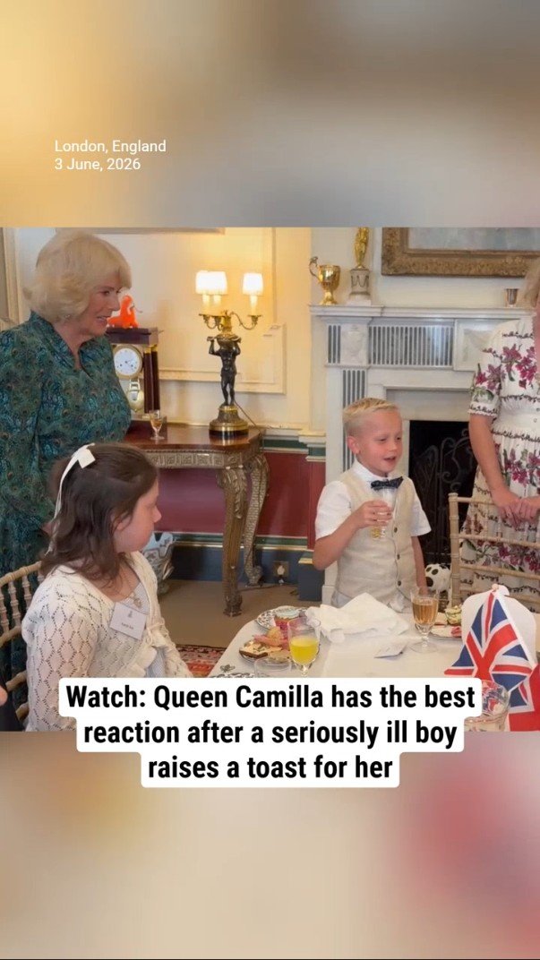Watch: Queen Camilla has the best reaction after a seriously ill boy ...