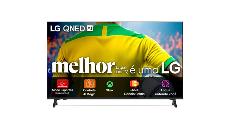 R$200 off! Smart TV LG 4K 55" QNED73 com controle AI Magic e modo ...