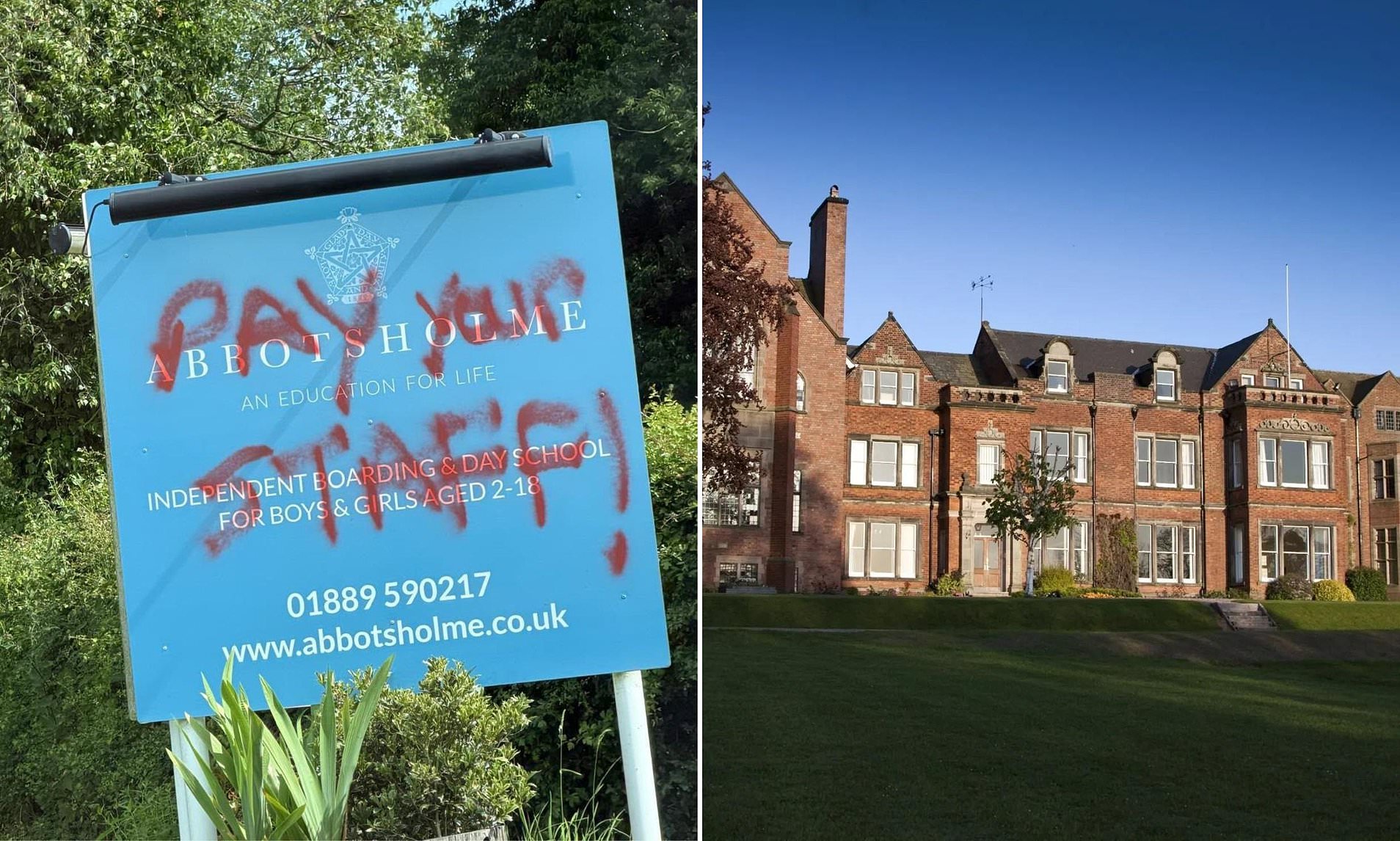 Staff deface signs and children are in tears after new owners of ...