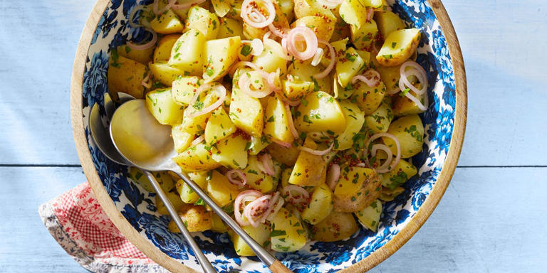 This French potato salad skips the mayo for a bright mustard vinaigrette