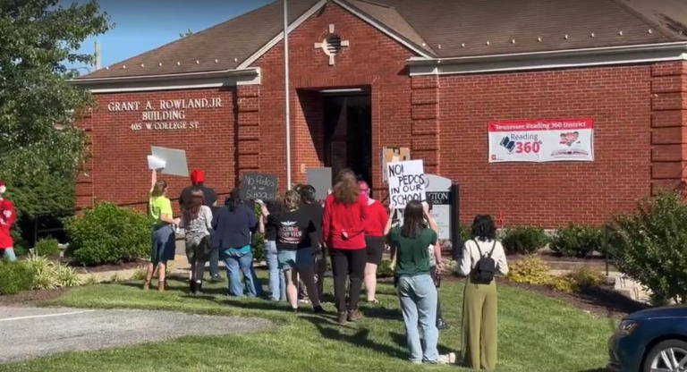 Video: Protesters rally against Keith Ervin’s presence at Board of ...