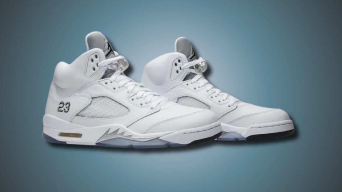 Air Jordan 5 'White Metallic' — pure, all white, upper iced, quiet ...