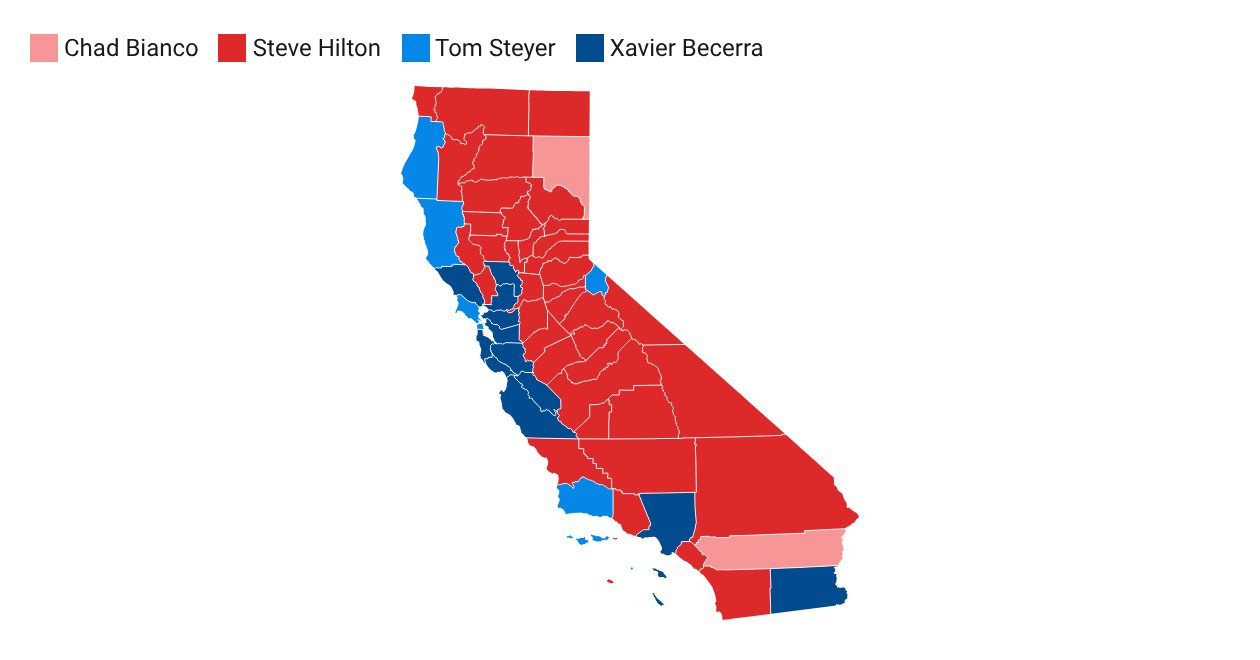 Map: See how Californians voted for governor in June primary election