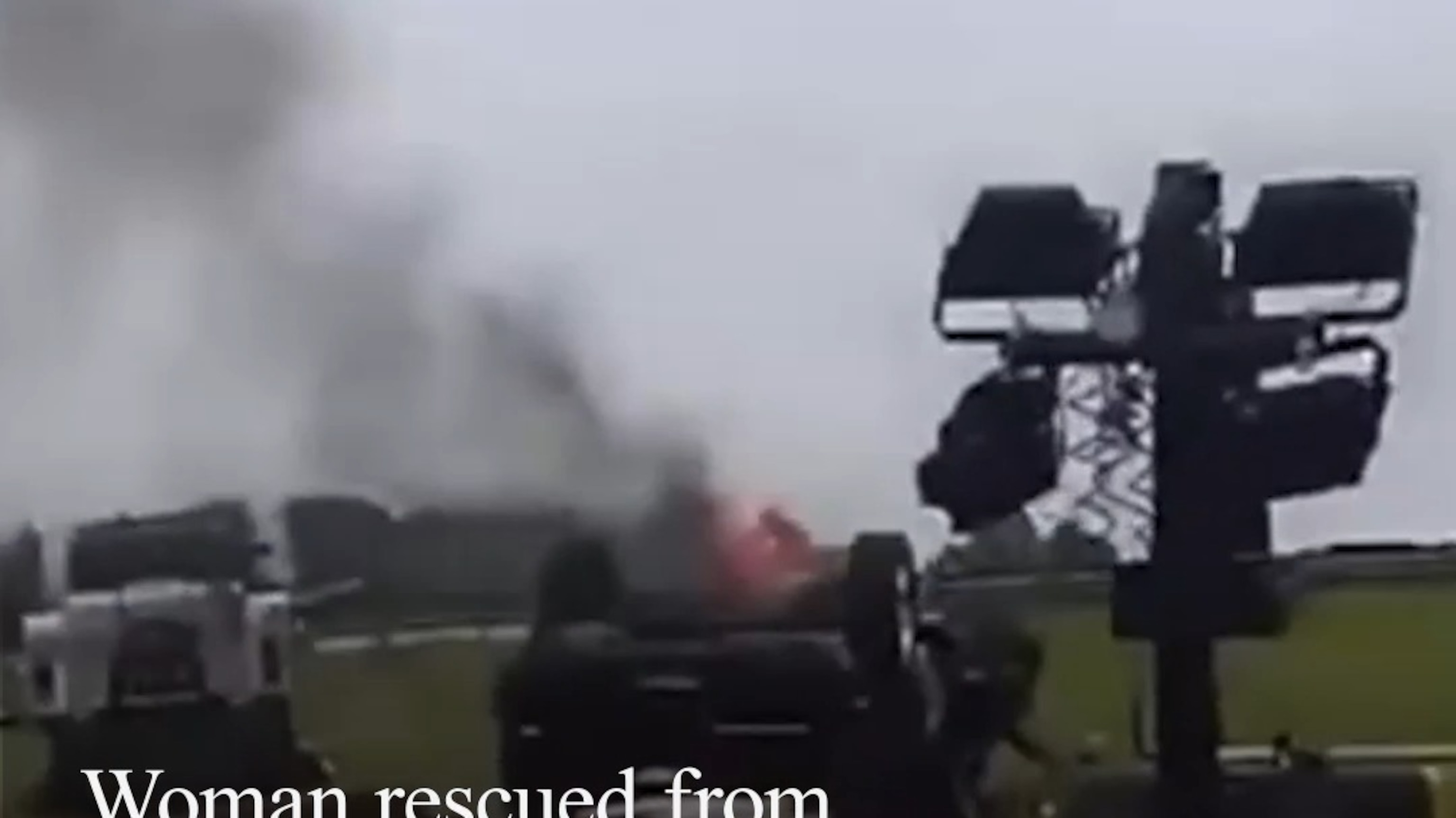 Woman rescued from burning car speaks out