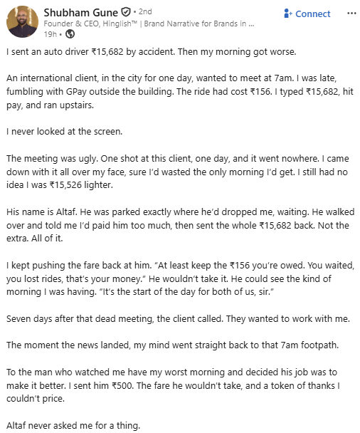 Mumbai man accidentally pays auto driver Rs 15,682, then something ...