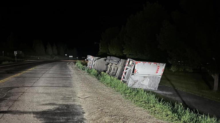 Commercial truck driver arrested for DUI after rollover near Valley City
