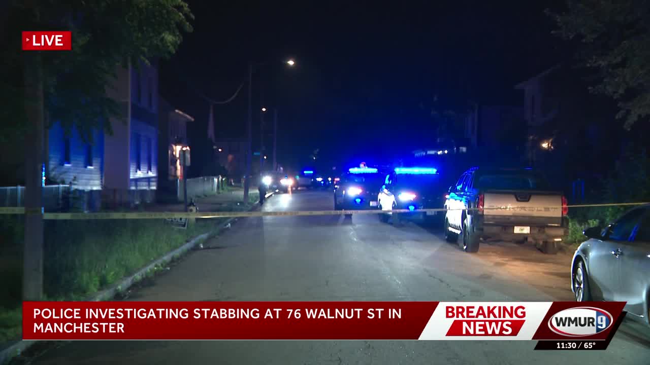 Police are on the scene of a stabbing on Walnut Street in Manchester