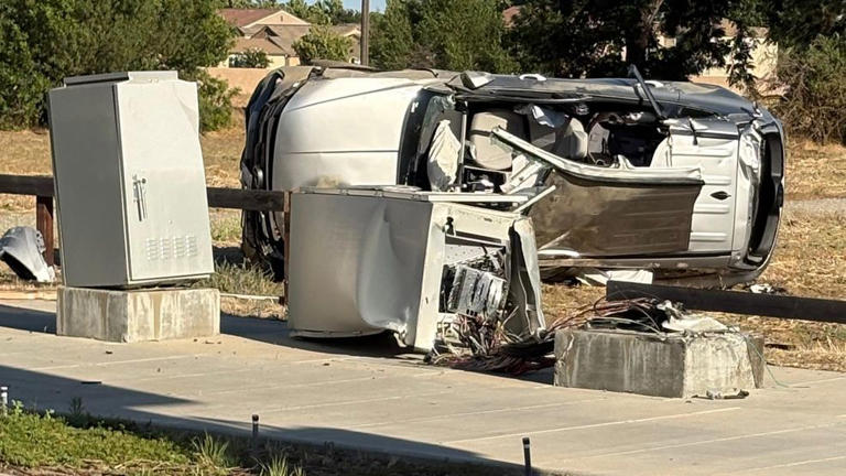 Car hits fence and rolls multiple times in a field in Fresno County ...