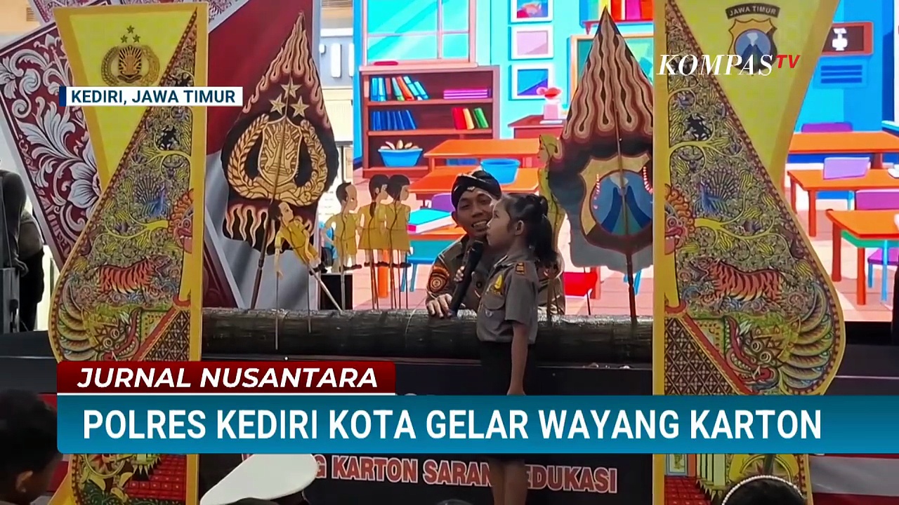Polisi Kediri edukasi anak gemar makan sehat lewat pertunjukan wayang ...