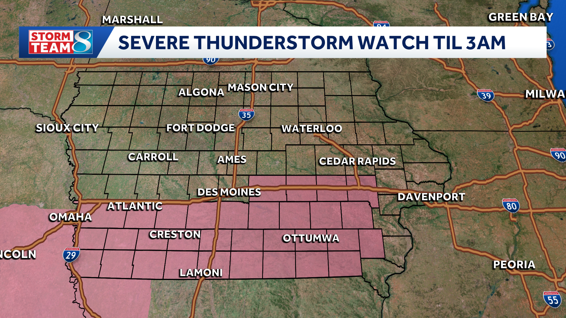 Severe storms move through southern Iowa overnight