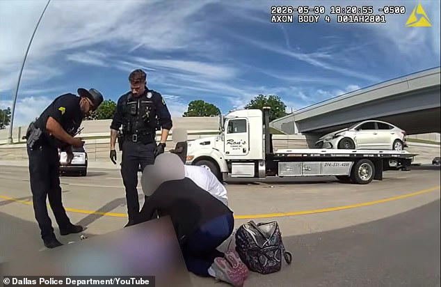 Wild moment suspect jumps into front seat of police car and drives off ...