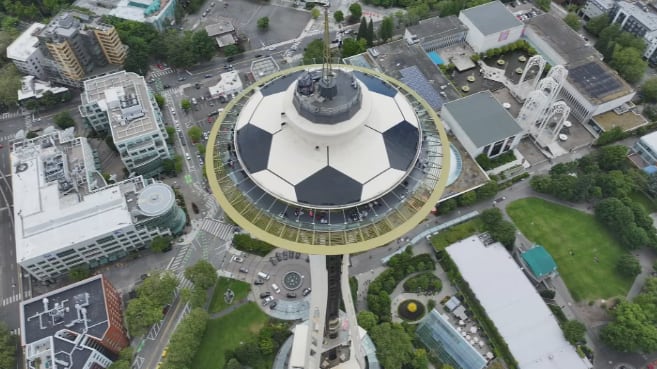 Space Needle transforms into giant soccer ball for FIFA World Cup 2026