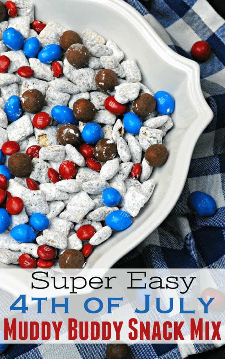 4th of July snack mix recipe - a great red, white and blue party food