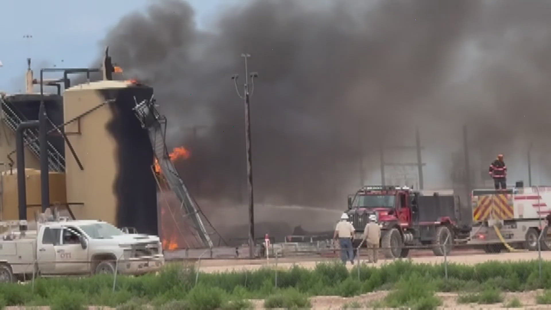 No injuries reported after fire at Midland tank battery disposal site