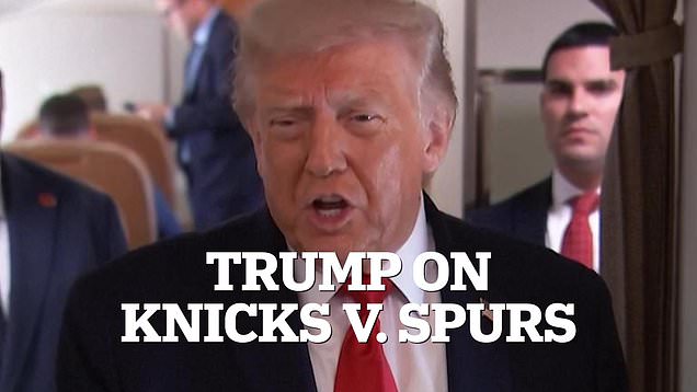 Trump talks Knicks trip for game 3 and Wembanyama's crossed arms