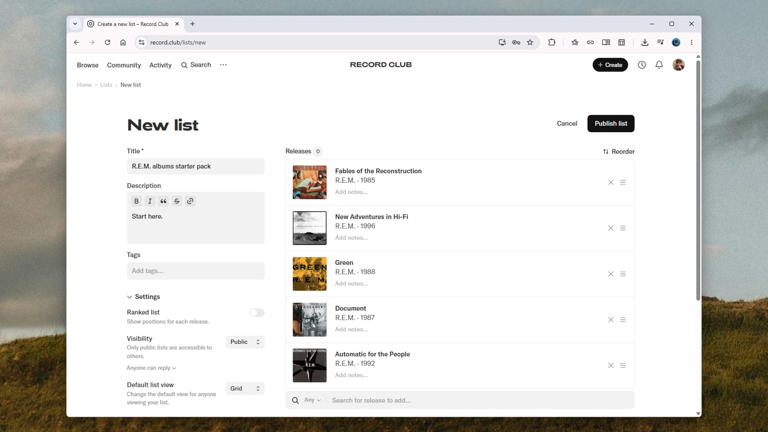 'Record Club,' the Letterboxd for music, gets a lot right