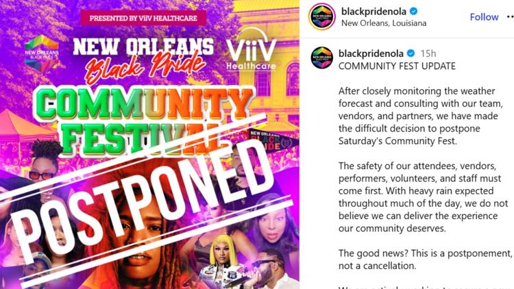 Rain and storms this weekend impact two New Orleans festivals
