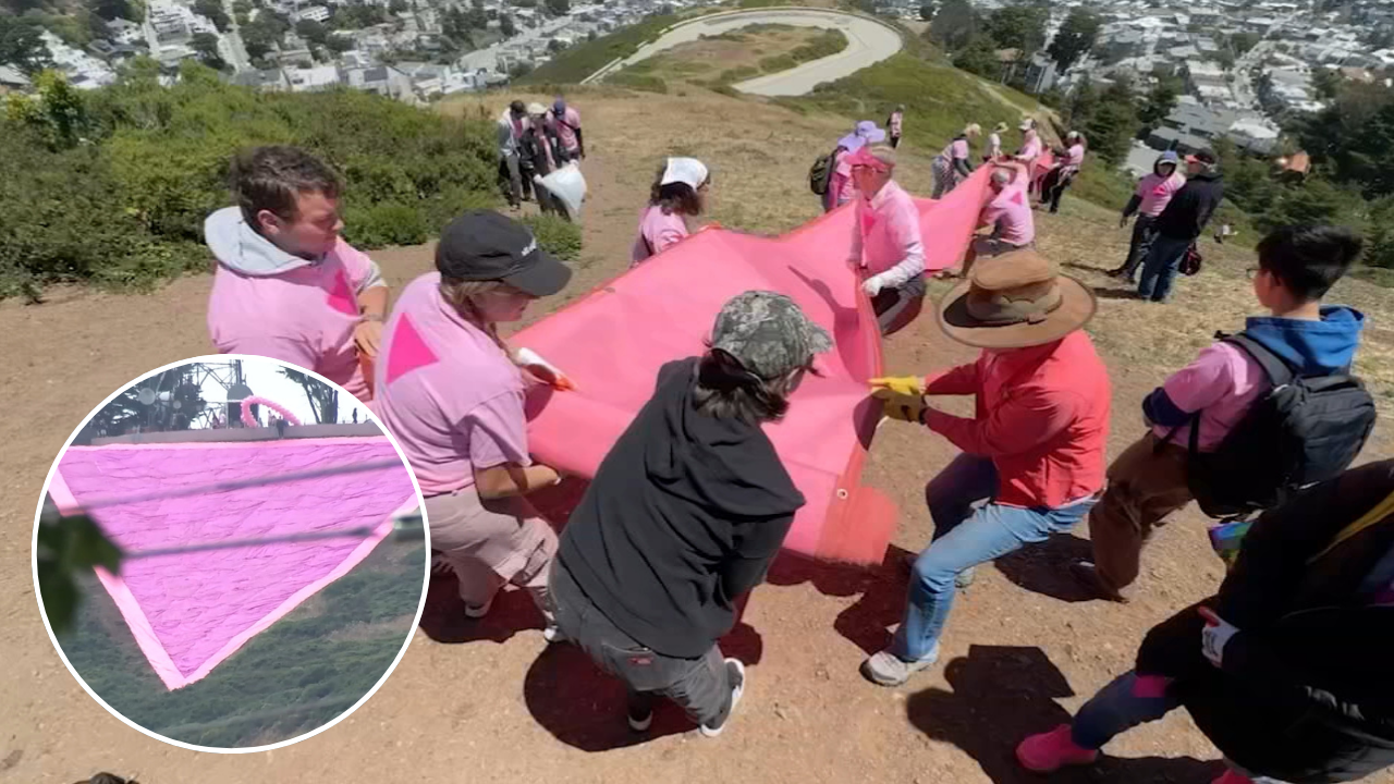 Iconic pink triangle takes shape on Twin Peaks as San Francisco kicks ...