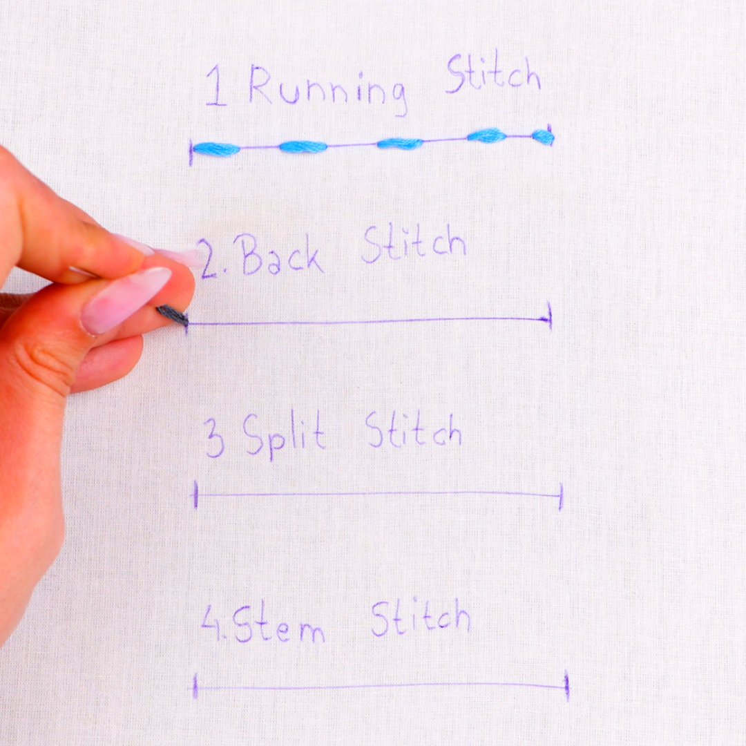 Master these four simple embroidery stitches! 🧵