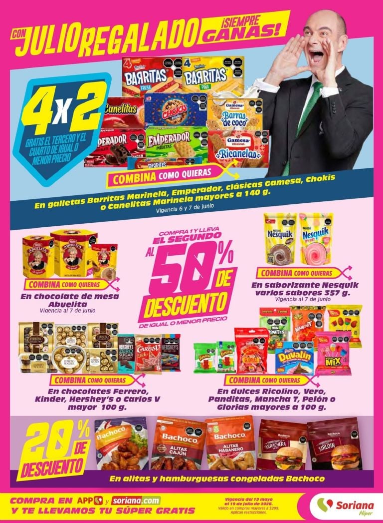 Julio Regalado: las 2 mejores ofertas 4x2 de Soriana: promoción válida ...