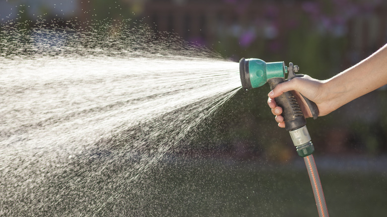 Keep your garden hose organized with a wood pallet storage solution