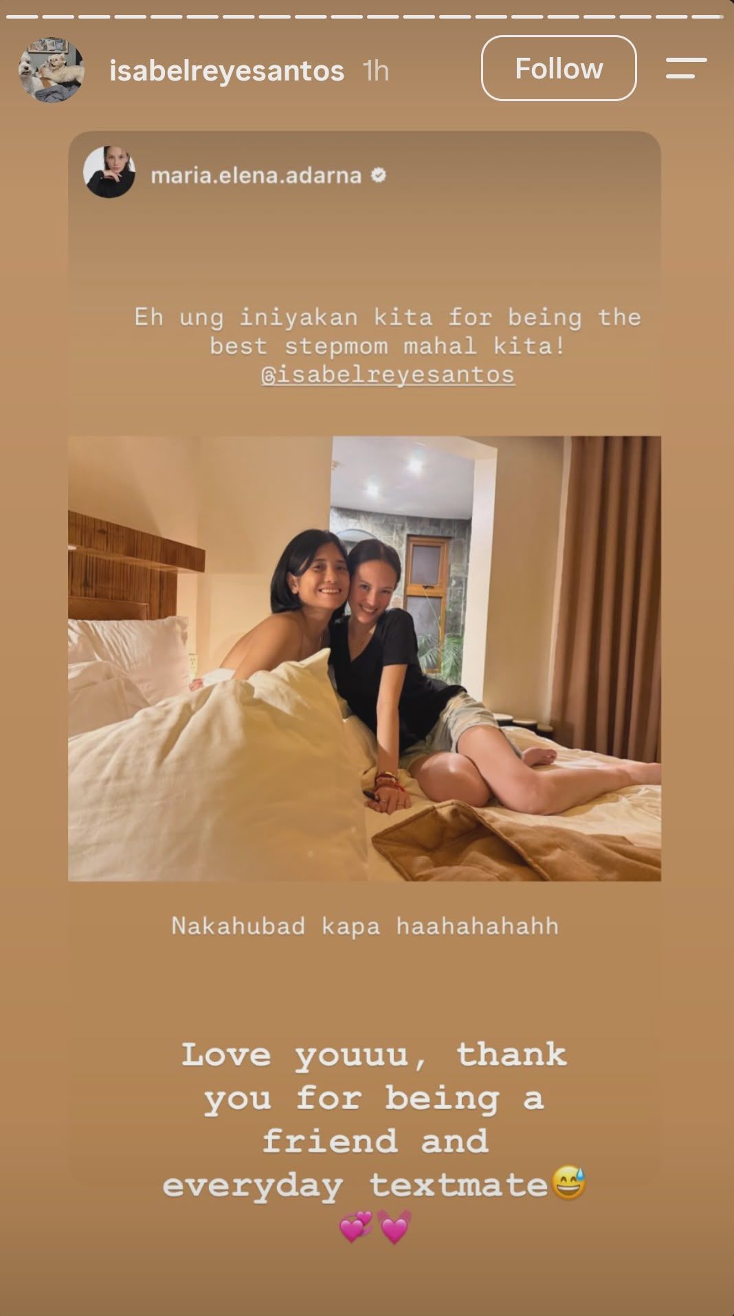 Ellen Adarna calls Isabel Santos the 'best stepmom': 'Mahal kita!'