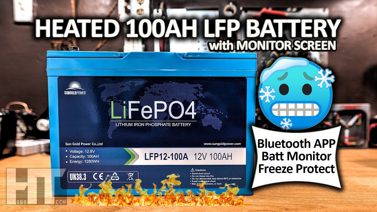 SunGoldPower HEATED 100Ah LiFePO4 lithium battery with APP | Monitor