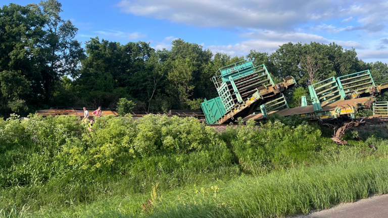 Train derails and leaks fuel in Shawnee County, one person injured: sheriff