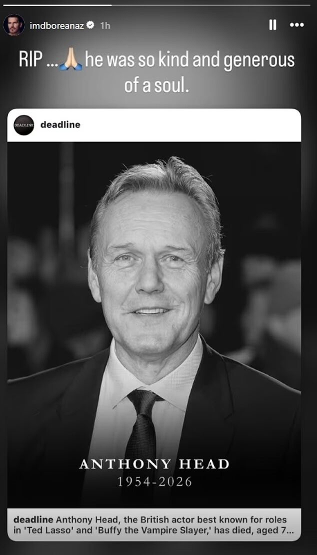 Anthony Head’s co-stars share emotional tributes after his death