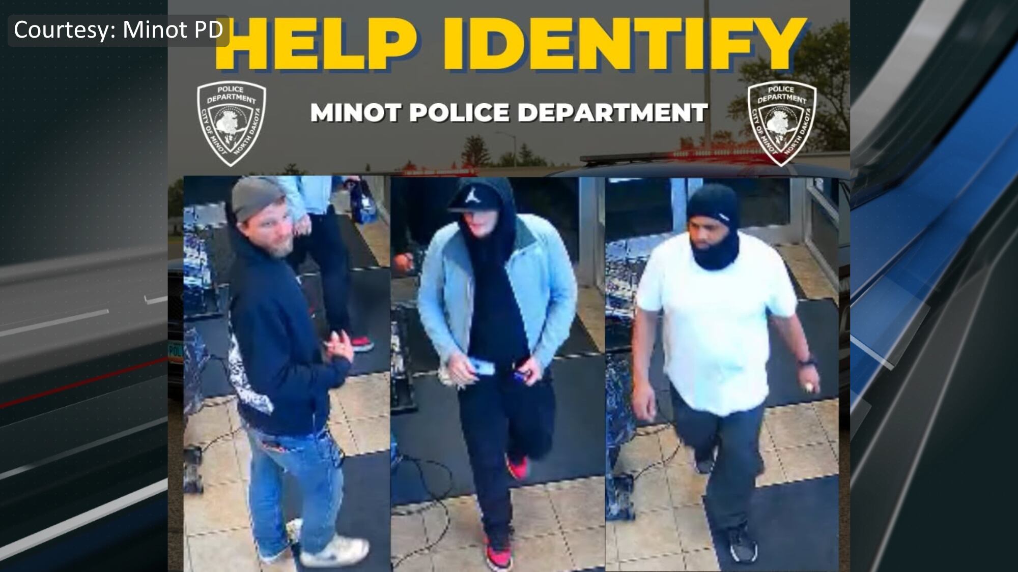 Trio of suspects sought in stolen credit card case in Minot