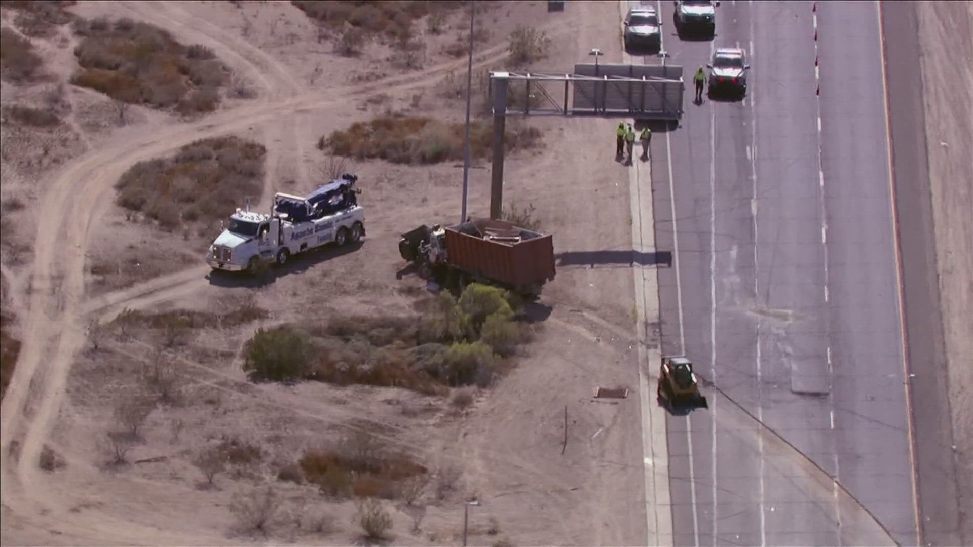 1 hospitalized after crash on US 60 involving dump truck