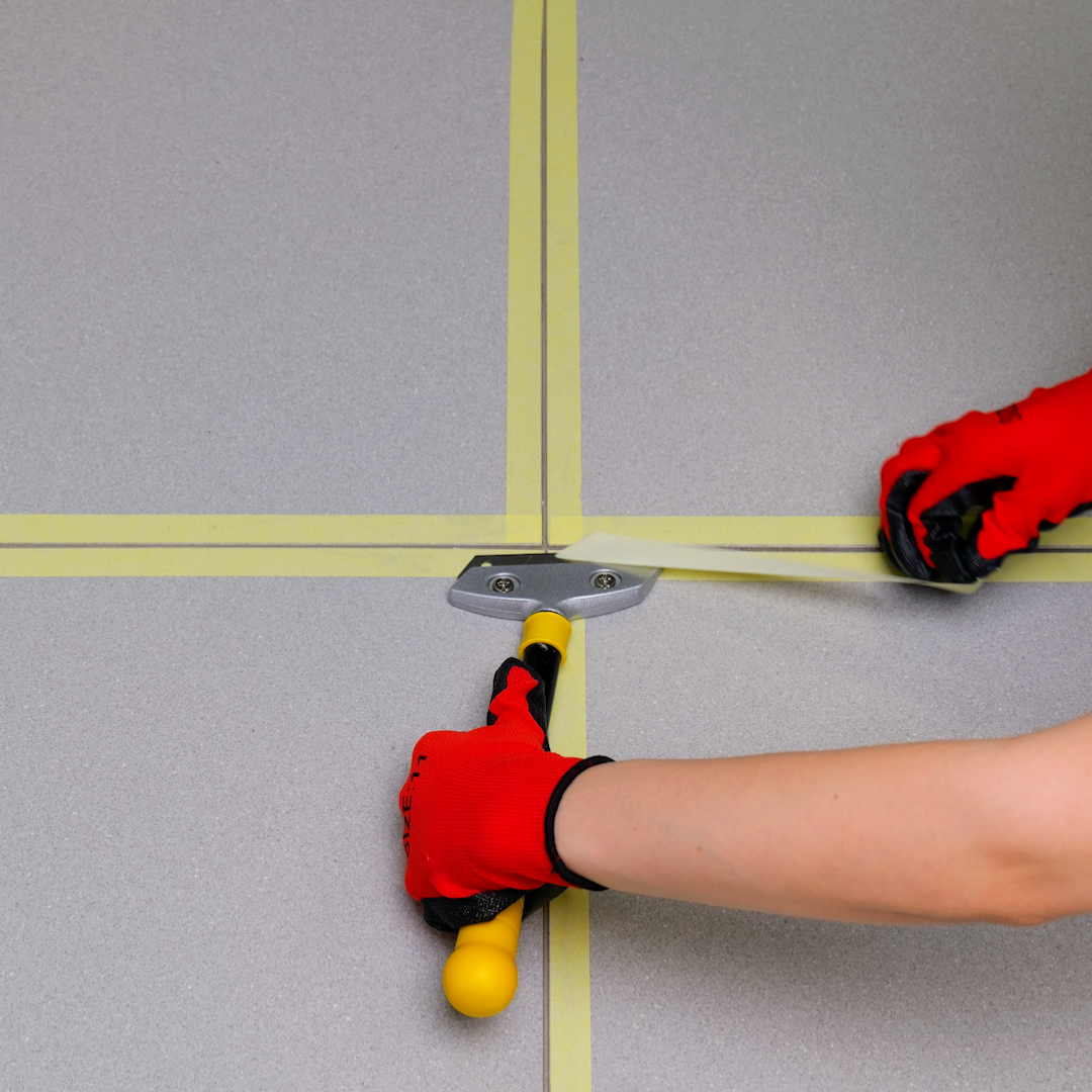 Oddly satisfying tile grout sealing!