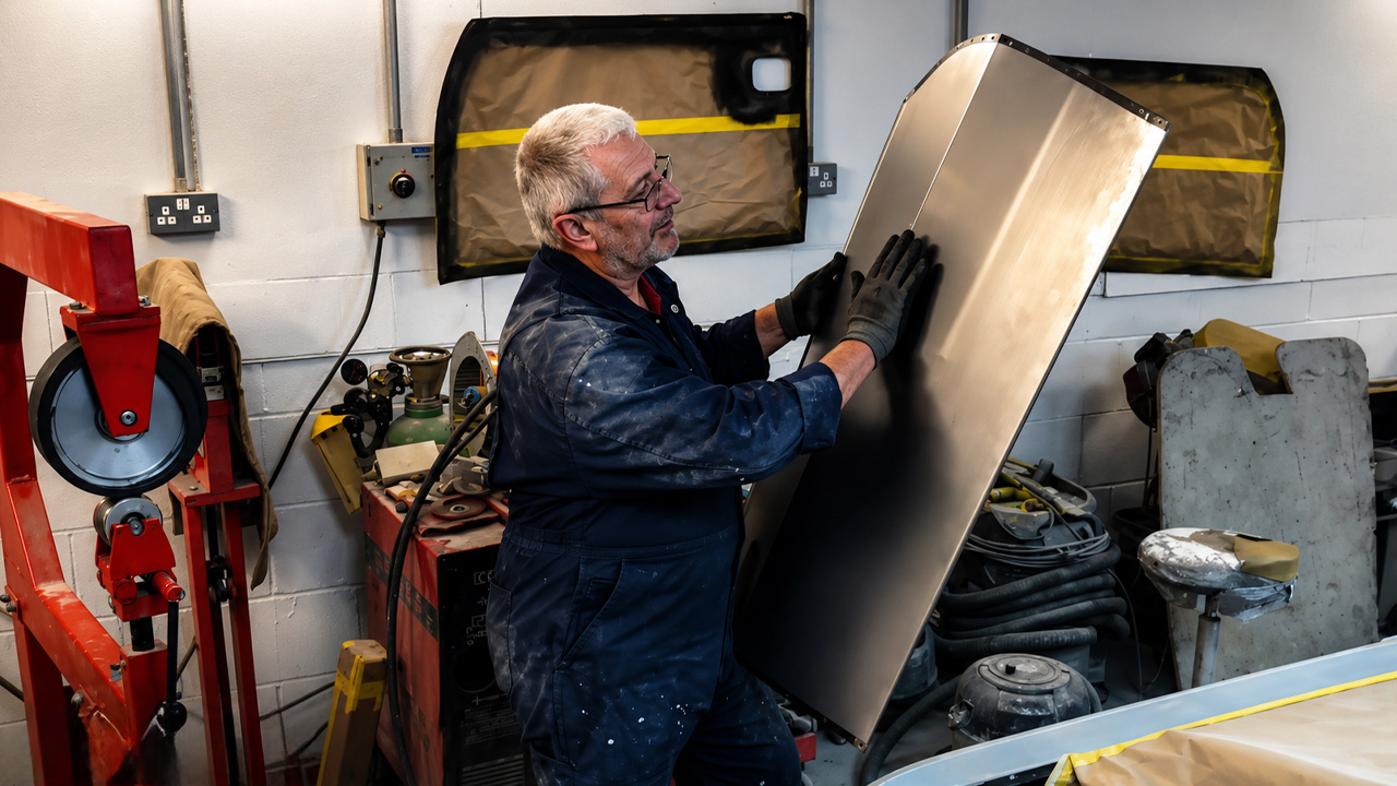 How masters handmade custom Lancia Fulvia door skins from raw steel